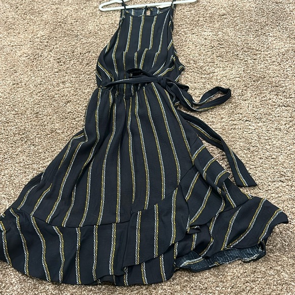 Altar'd State | Dresses | Alterd State Black Striped Ruffled Dress ...